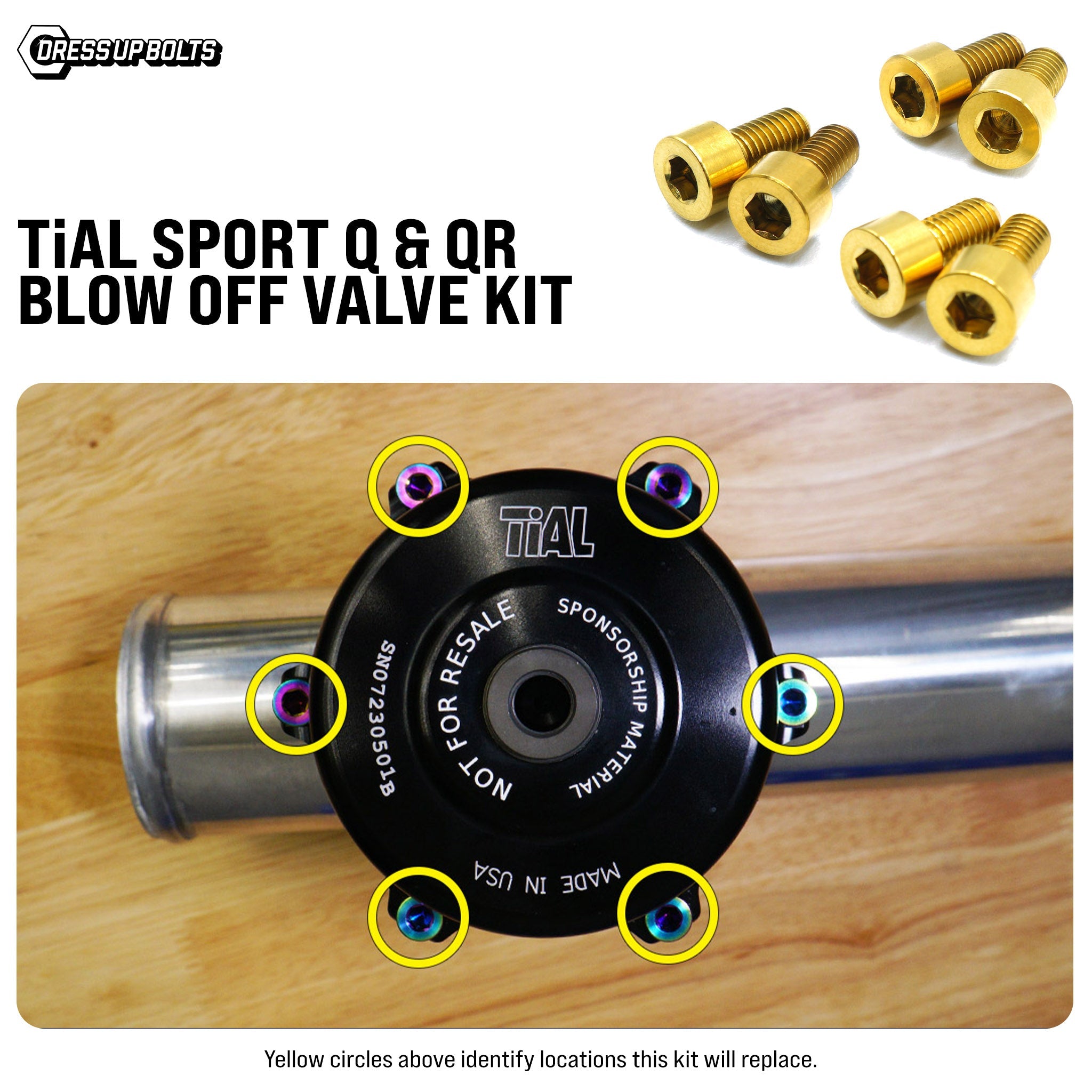 Dress Up Bolts Titanium Hardware Blow Off Valve Kit - TiAL Sport Q/QR ...