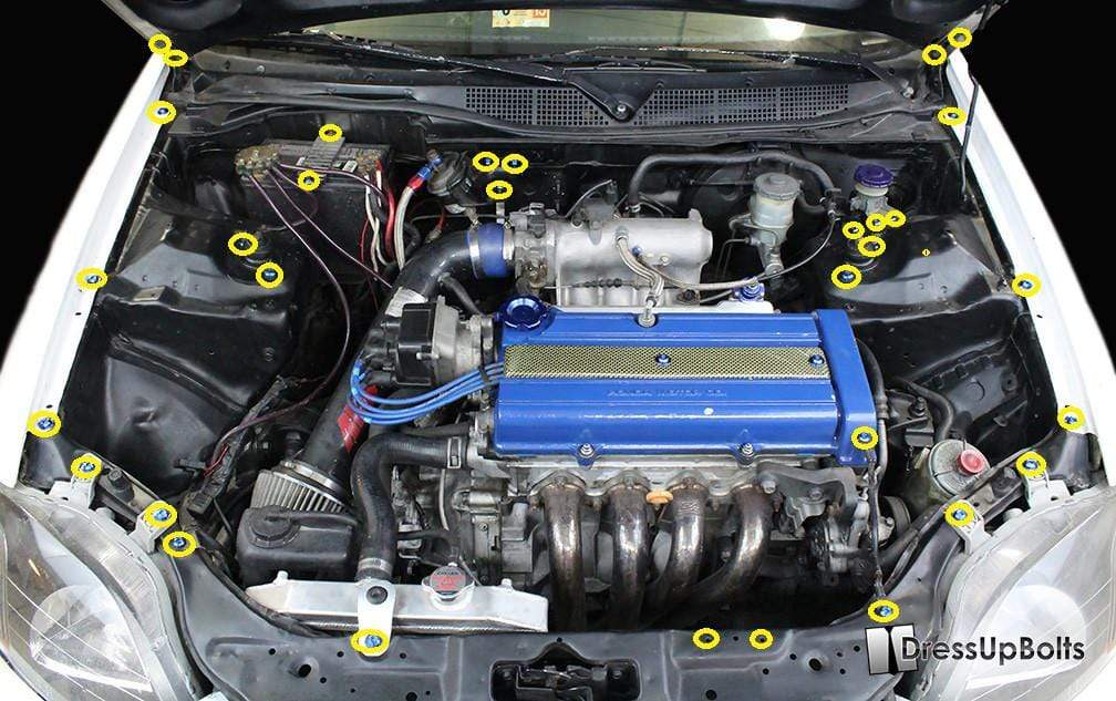 Honda Civic EK/EJ (1996-2000) Titanium Ti Engine Bay Kit - Island Racewerks