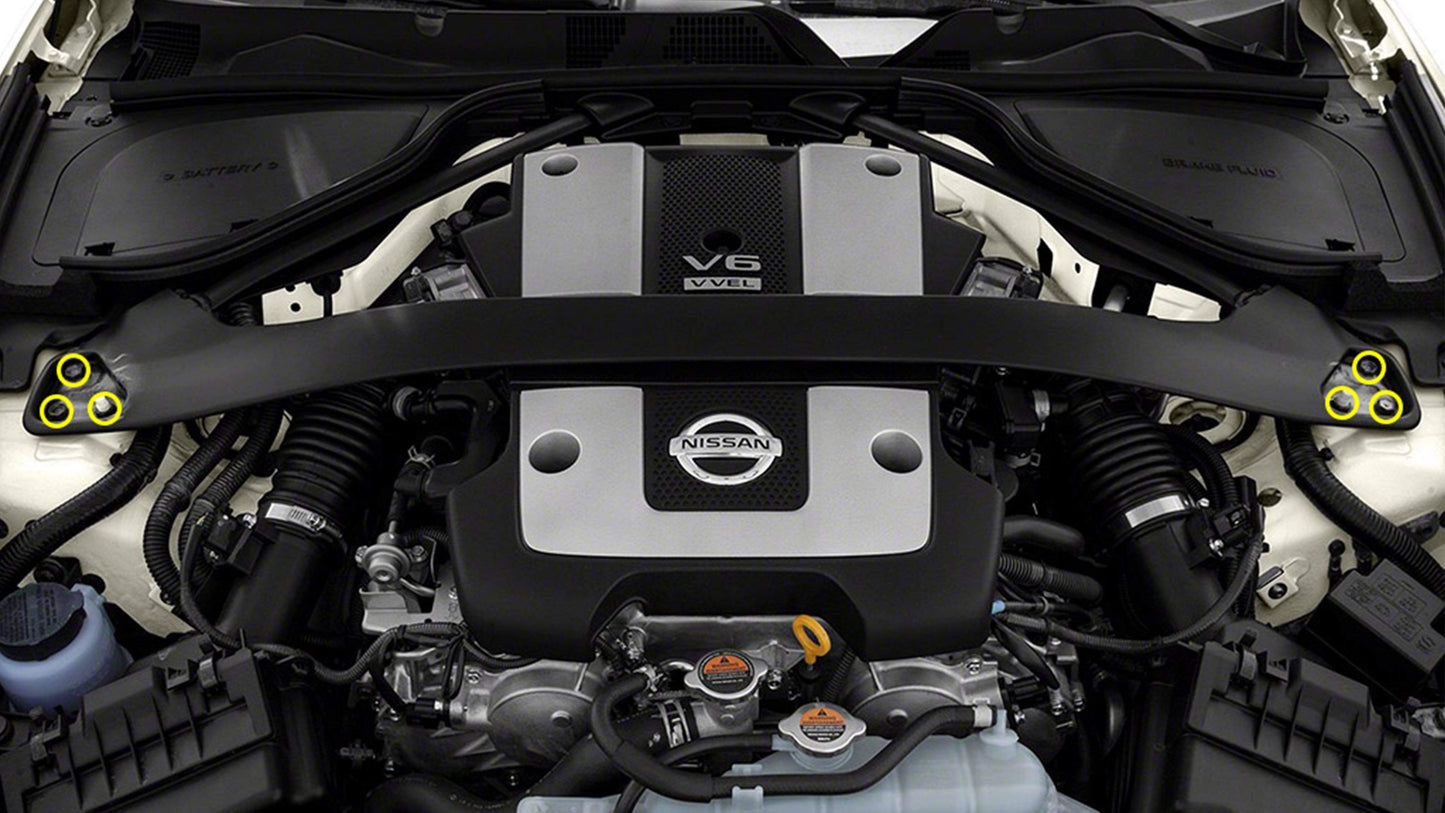 Titanium Hardware Strut Tower Bar Kit - Nissan 370Z - Island Racewerks