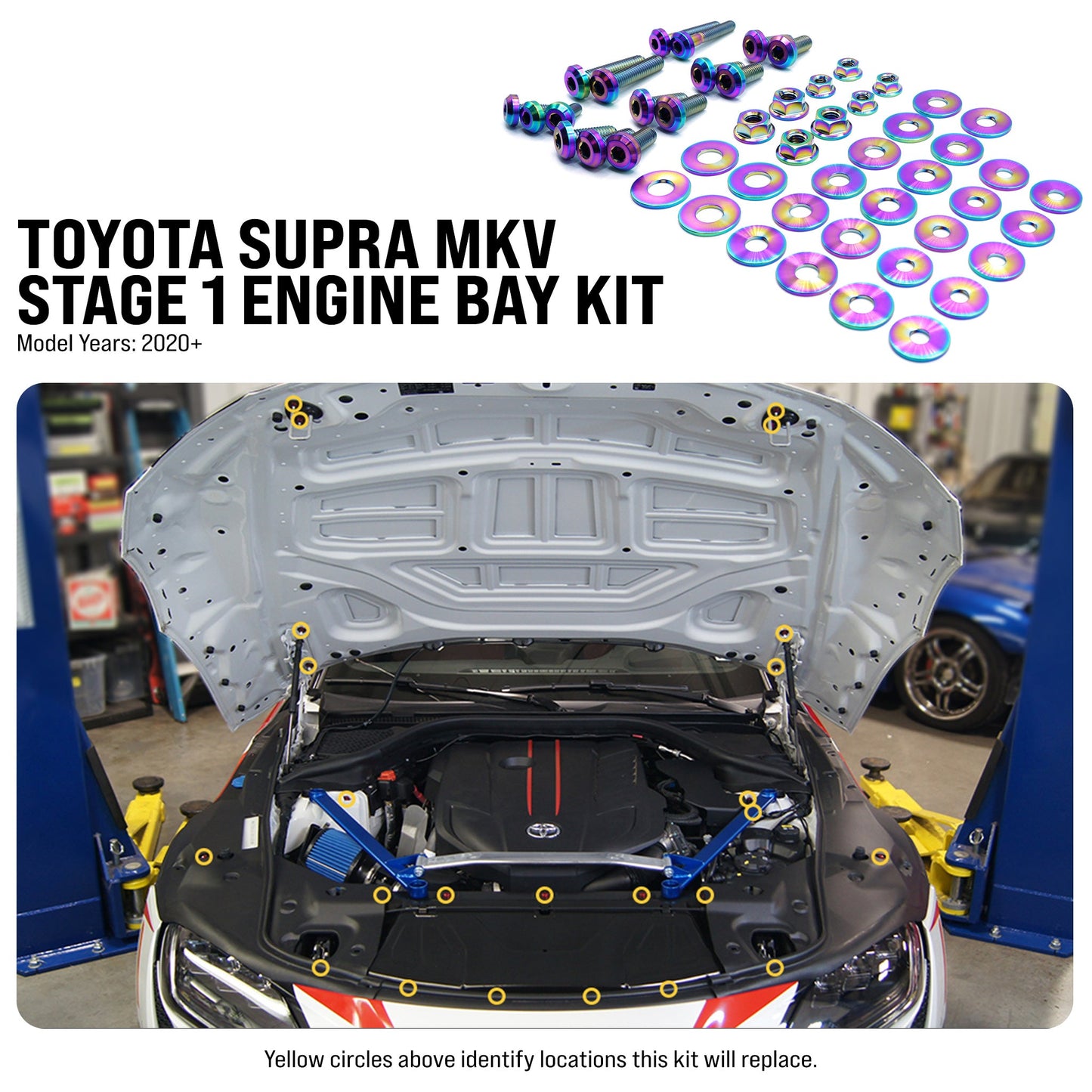 Stage 1 Titanium Hardware Engine Bay Kit - Toyota Supra MKV - Island ...
