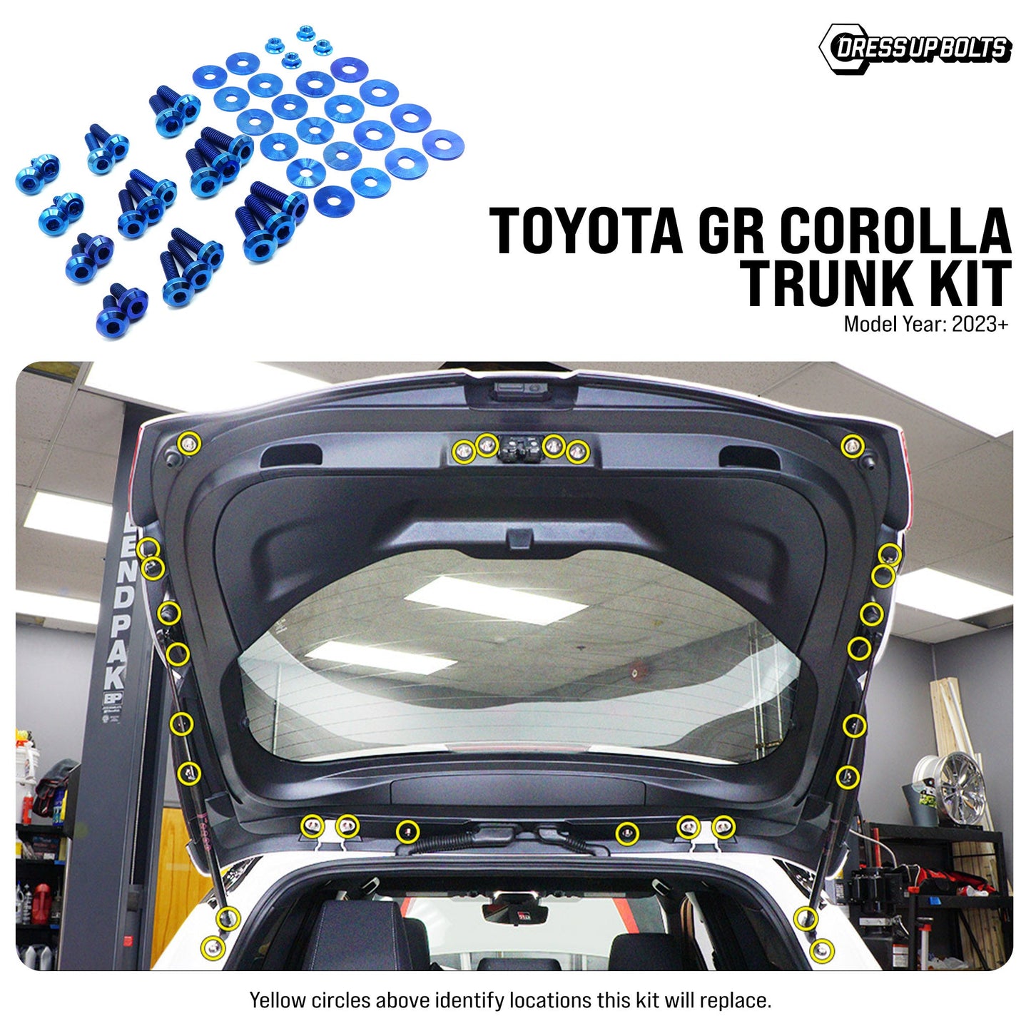 Titanium Hardware Trunk Kit - Toyota GR Corolla (2023+) - Island Racewerks