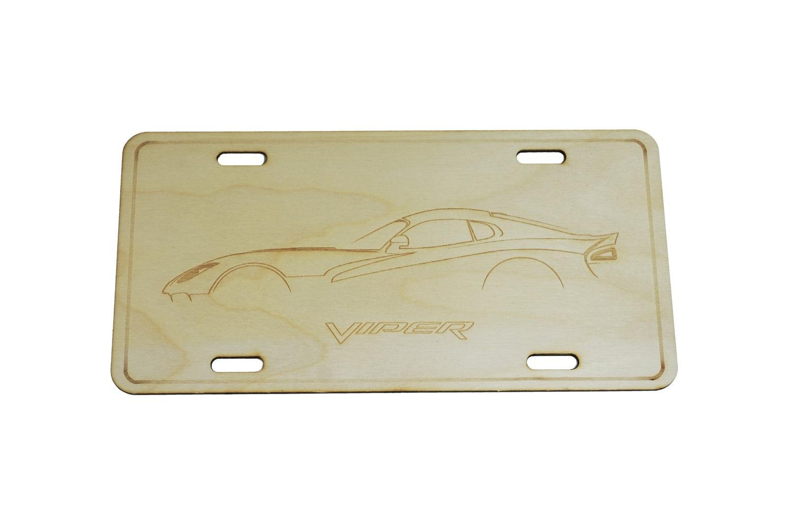 ZSPEC Dodge Viper SRT Silhouette License Plate, Birch, Ornamental ...
