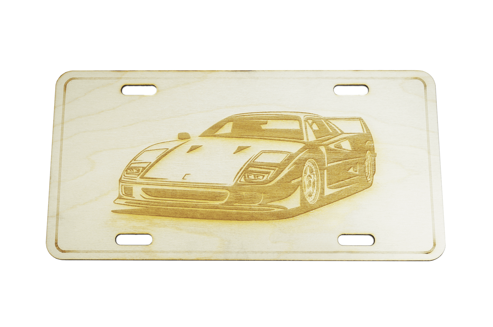ZSPEC Ferrari F40 Sports Car License Plate, Birch, Ornament for Office ...