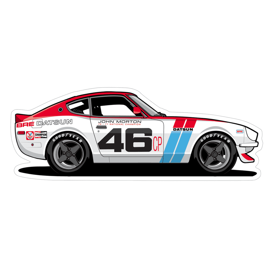 Datsun Sports Car Vinyl Decal / Sticker, #46 Race Car Style - Island ...