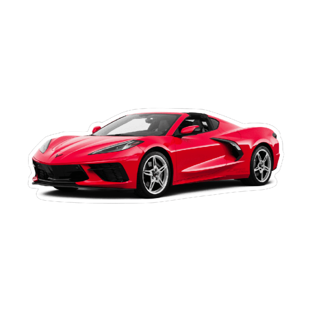 Chevrolet Corvette C8 Sports Car Vinyl Decal / Sticker, Red - Island ...
